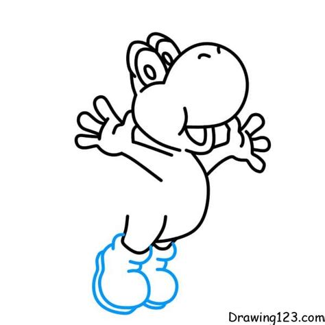 Langkah 7 Gambarlah Cangkang Kura Kura Di Bagian Belakang Tubuh Yoshi