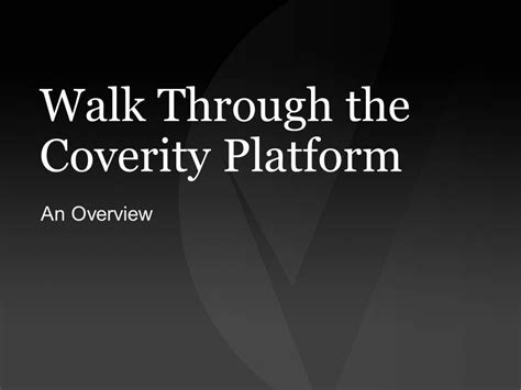 Coverity Platform Overview Youtube