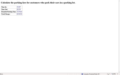 you have been asked to write a program to calculate the parking fare