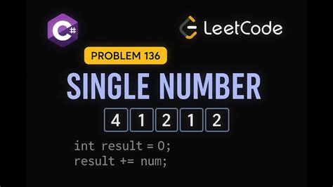 Leetcode 136 Single Number Easy C Solution Youtube