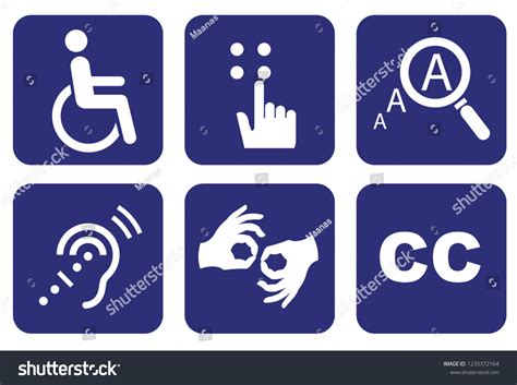 Accessibility Icon Set Stock Vector Royalty Free 1235372164 Shutterstock