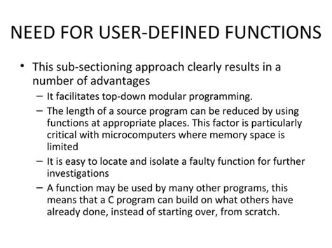 User Defined Functions In C Programmig Ppt