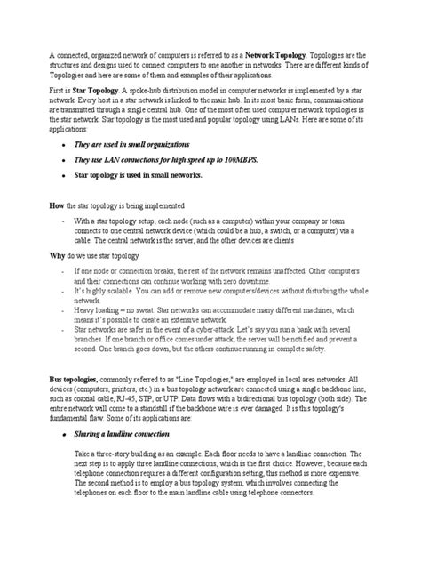 topologies pdf network topology computer network