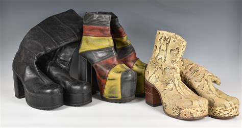 Lot Vintage Glam Rock 1970s Original Mens Platform Boots