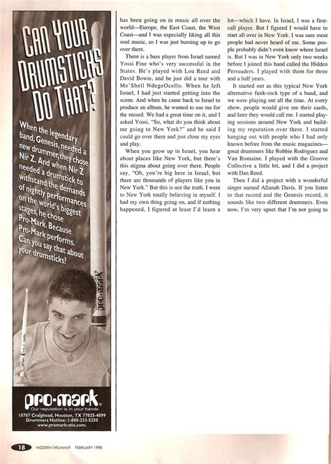 Modern Drummer Nir Zidkyahu The Genesis Archive