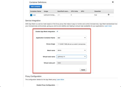 Enable App Mesh For Ecsfargate Apps With The Aws Console