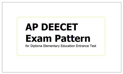AP DEECET Exam Pattern 2025 For Diploma Elementary Education Entrance Test