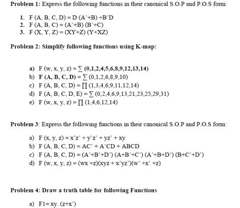Solved Problem Express The Following Functions In Their Chegg