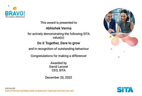 Abhishek Verma Pmp® On Linkedin Sita Thankyouforyoursupport Recognitionawards Sita