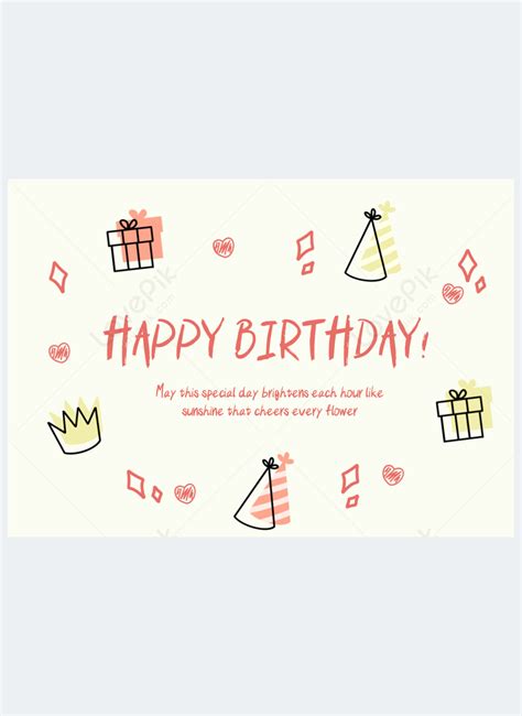 간단한 스타일 생일 인사말 카드 포스터 이미지 사진 466472413 무료 다운로드