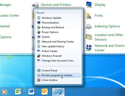 How To Pin Control Panel To Windows Taskbar