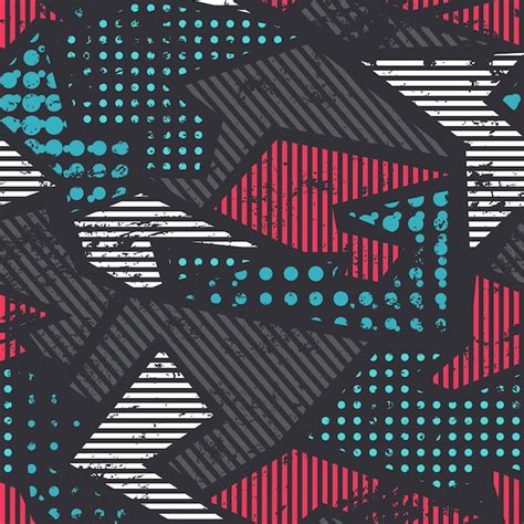 Premium Vector Grunge Geometric Seamless Pattern