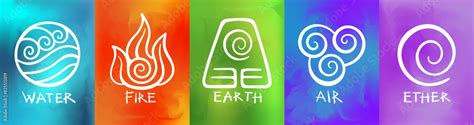 A Vector Banner Or Clip Art Set With Symbols Of The Four Classical