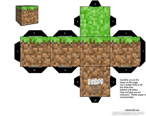 Grass Block From Mine Craft Companion Cube Paper Crafts Cube