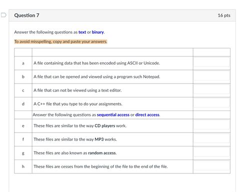 Solved Question Pts Answer The Following Questions As Chegg Com