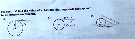 solved for each oc find the value of x assume that segments that