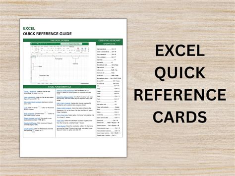 Excel Quick Reference Guide Etsy