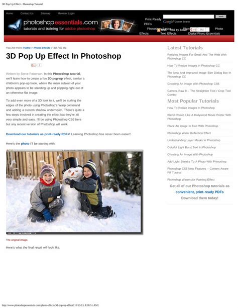 Pdf 3d Pop Up Effect Photoshop Tutorial District 186 Pop Up Effect · 3d Pop Up Effect