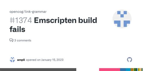 emscripten build fails · issue 1374 · opencog link grammar · github
