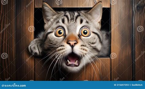 Funny Surprised Cat With A Questioning Pose A Cute Kitten Asks In