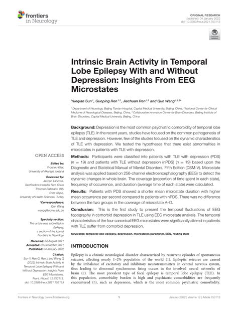Pdf Intrinsic Brain Activity In Temporal Lobe Epilepsy With And
