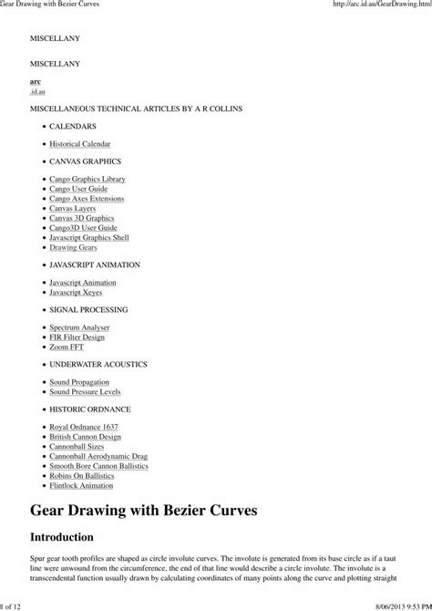 Pdf Gear Drawing With Bezier Curves Dokumentips