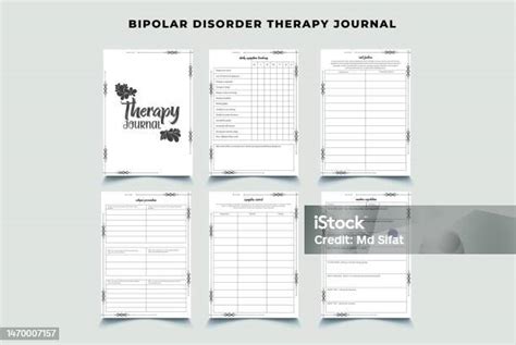 미니멀리스트 양극성 장애 치료 저널 페이지 템플릿 주최자 페이지 일기 및 일일 통제 책 라이프 플래너 주간 및 요일 주최자 또는