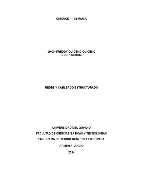 Csma Cd Vs Ca Pdf Estándares De Telecomunicaciones Tecnología