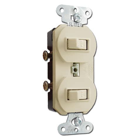 Ivory Horizontal Double Toggle Duplex Switches