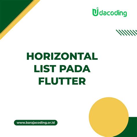 Udabelajar Horizontal List Pada Flutter Udacoding