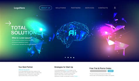 디지털 두뇌 미래 기술 이미지와 인공 지능 방문 페이지 딥 러닝 개념 또는 스타트업 비즈니스를 위한 웹 사이트 템플릿입니다 전자 산업에 대한 스톡 벡터 아트 및 기타 이미지