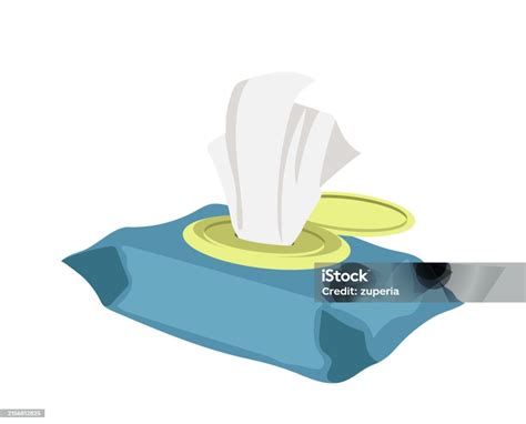 항균 물티슈 젖은 냅킨 팩 만화 벡터 일러스트 레이 션 흰색 배경에 고립 물휴지에 대한 스톡 벡터 아트 및 기타 이미지 물휴지 청소하기 포장 Istock
