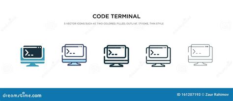 Code Terminal Icon In Different Style Vector Illustration Two Colored And Black Code Terminal