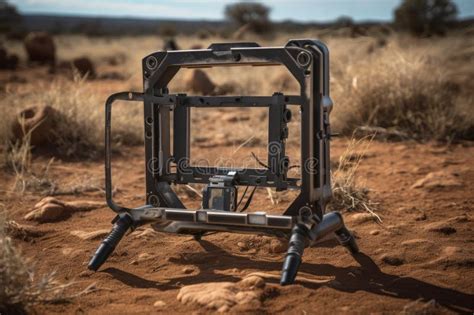 A Metal Detector Frame With A Camera Attached Filming The World Around It Stock Illustration