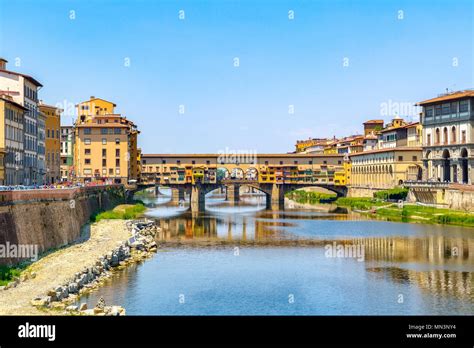 Ponte Vecchio Old Bridge Over The Arno River In Florence Italy