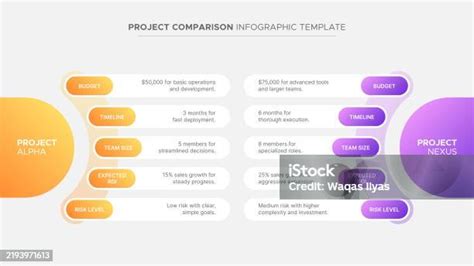 Process Workflow Features Options Project Comparison Chart Diagram Circles Infographic Design