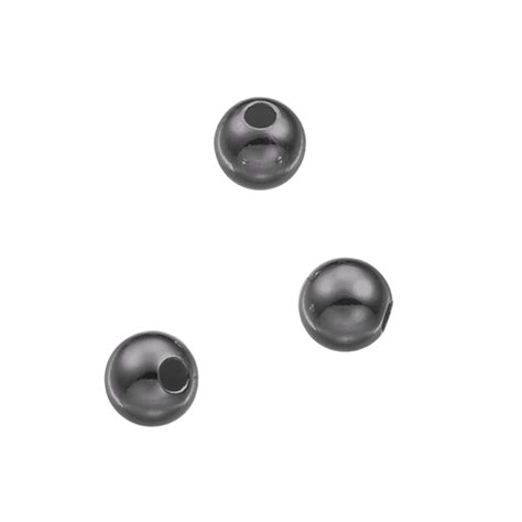 Black Rhodium 4mm Smooth Beads Hole 15mm Approx 100pcs G Silver