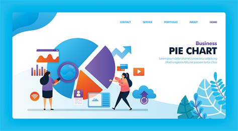비즈니스 다이어그램 및 차트의 방문 페이지 벡터 디자인입니다 쉽게 편집하고 사용자 정의 할 수 있습니다 웹 페이지 웹 사이트 홈페이지 모바일 앱의 현대적인 평면 디자인 개념