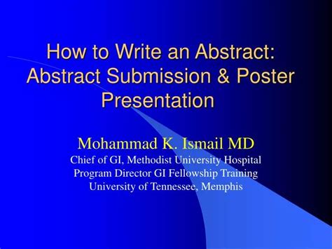 PPT How To Write An Abstract Abstract Submission Poster Presentation PowerPoint