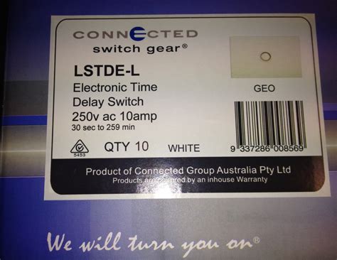 Push Button Time Delay Switch With LED Indicator White 10amp