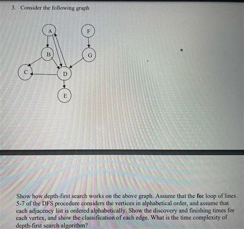 solved 3 consider the following graph show how depth first