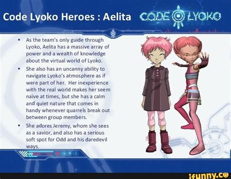 Code Lyoko Heroes Aelita CODE LYOKO As The Team S Only Guide Through Lyoko Aelita Has A