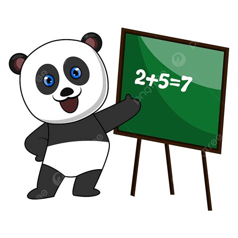 Panda Doing Math Illustration Vector On White Background Math Clipart