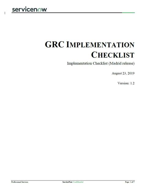 Grc Implementation Checklist Servicenow Community