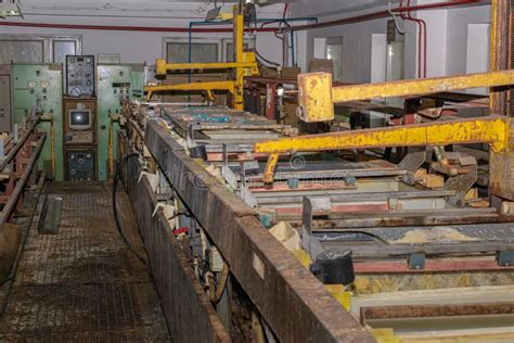 Galvanic Baths For Electrolytic Copper Plating Stock Image Image Of