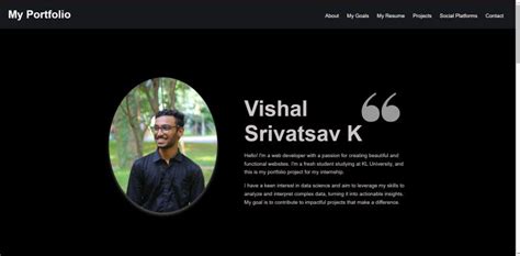 K Vishal Srivatsav On Linkedin Internship Frontenddevelopment