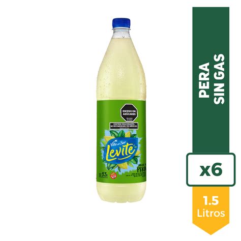 Agua Saborizada Levite Pera Sin Gas 1 5l X6 La Barra