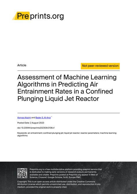 Pdf Assessment Of Machine Learning Algorithms In Predicting Air