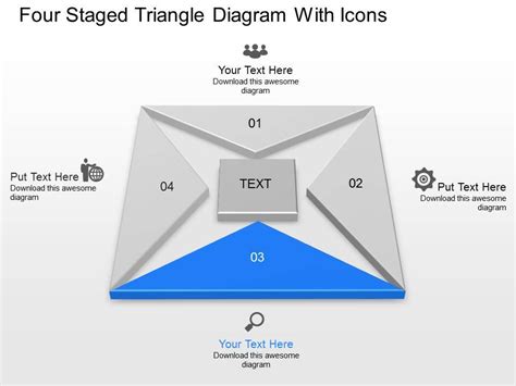 Cr Four Staged Triangle Diagram With Icons Powerpoint Template PowerPoint Slide Templates