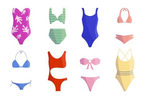 Premium Vector Swimsuit Collection Bikini Set Summer Clothes Beach